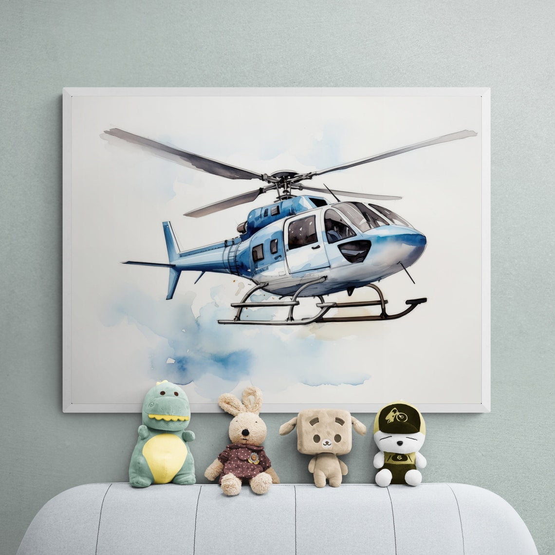 Helicopter, Aviation Print, Toddler Playroom Poster, Rescue Chopper ...