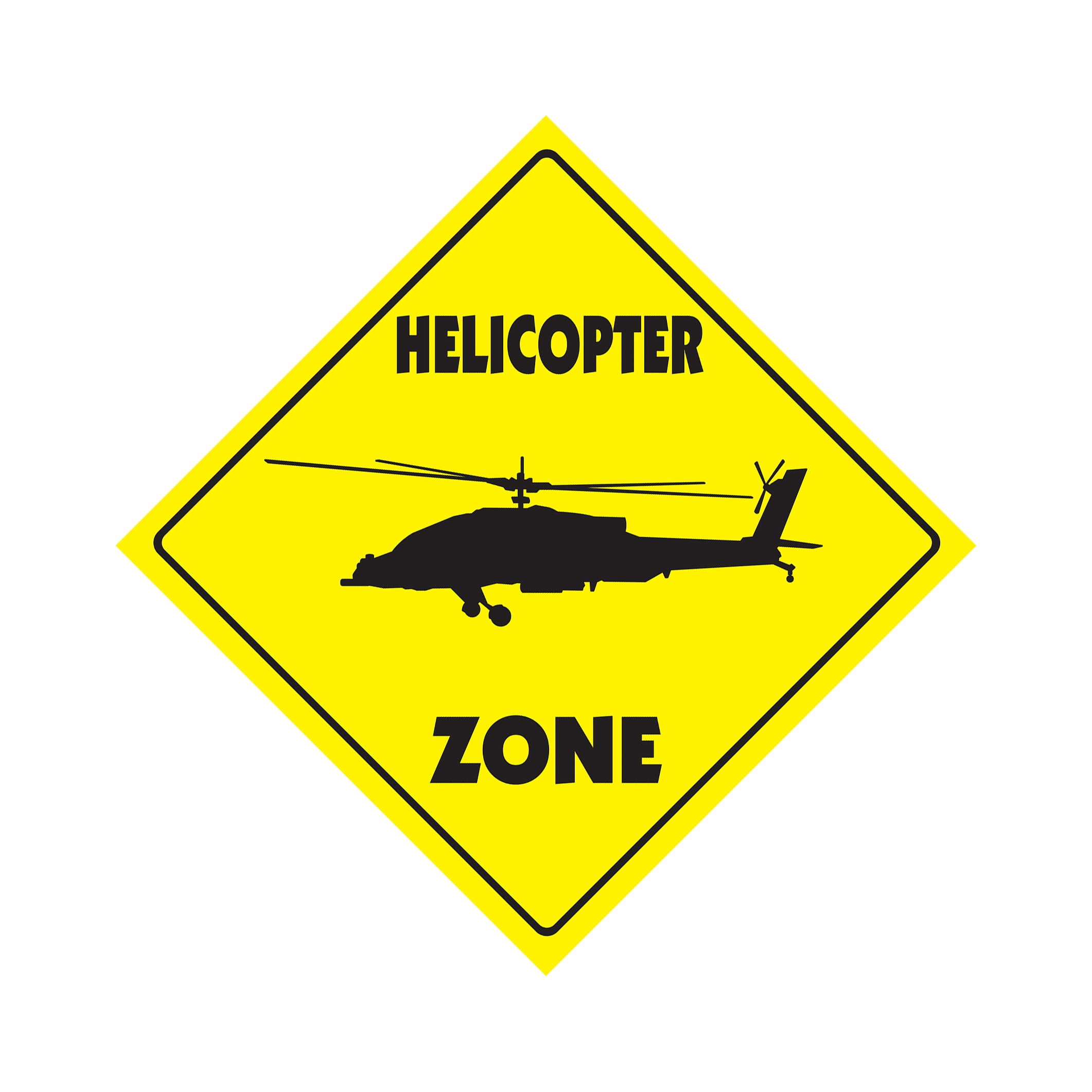 Helicopter Crossing Decal Zone Xing | Indoor/Outdoor | 4" Tall heli ...