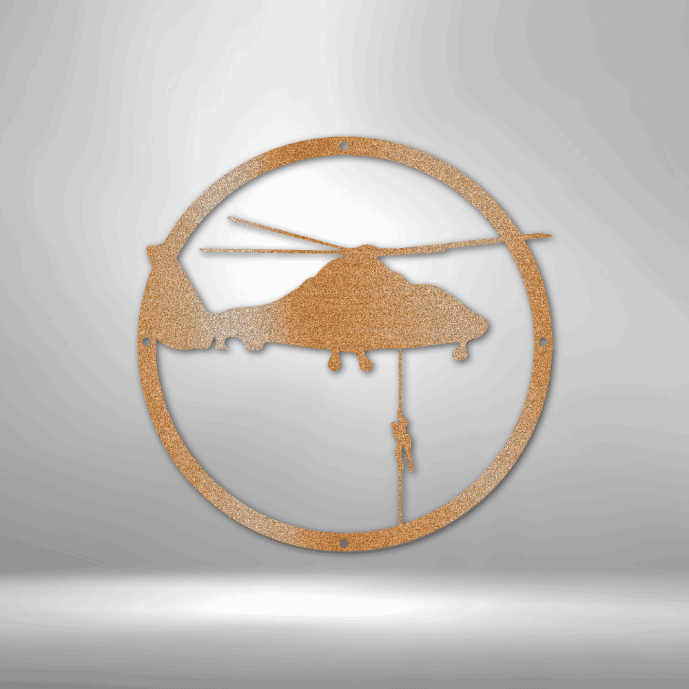 Helicopter Drop Steel Sign Laser Cut Powder Coated Home & Office Metal ...