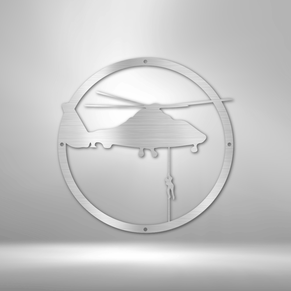 Helicopter Drop Steel Sign Laser Cut Powder Coated Home & Office Metal ...