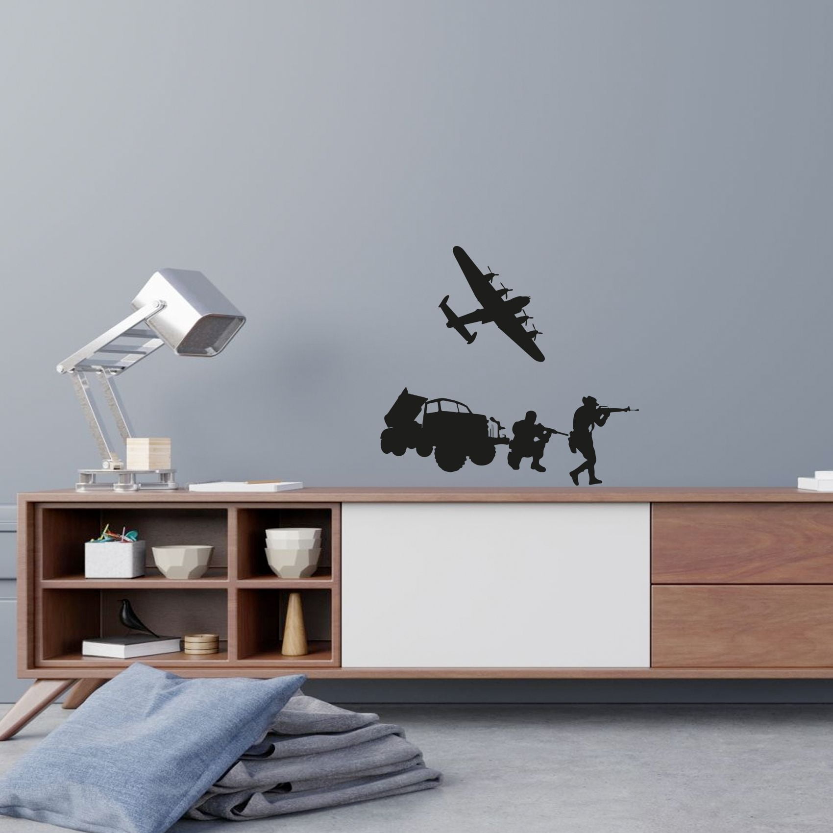 Helicopter Landing Military Swat Team Army Men Soldier Wall Sticker Art ...