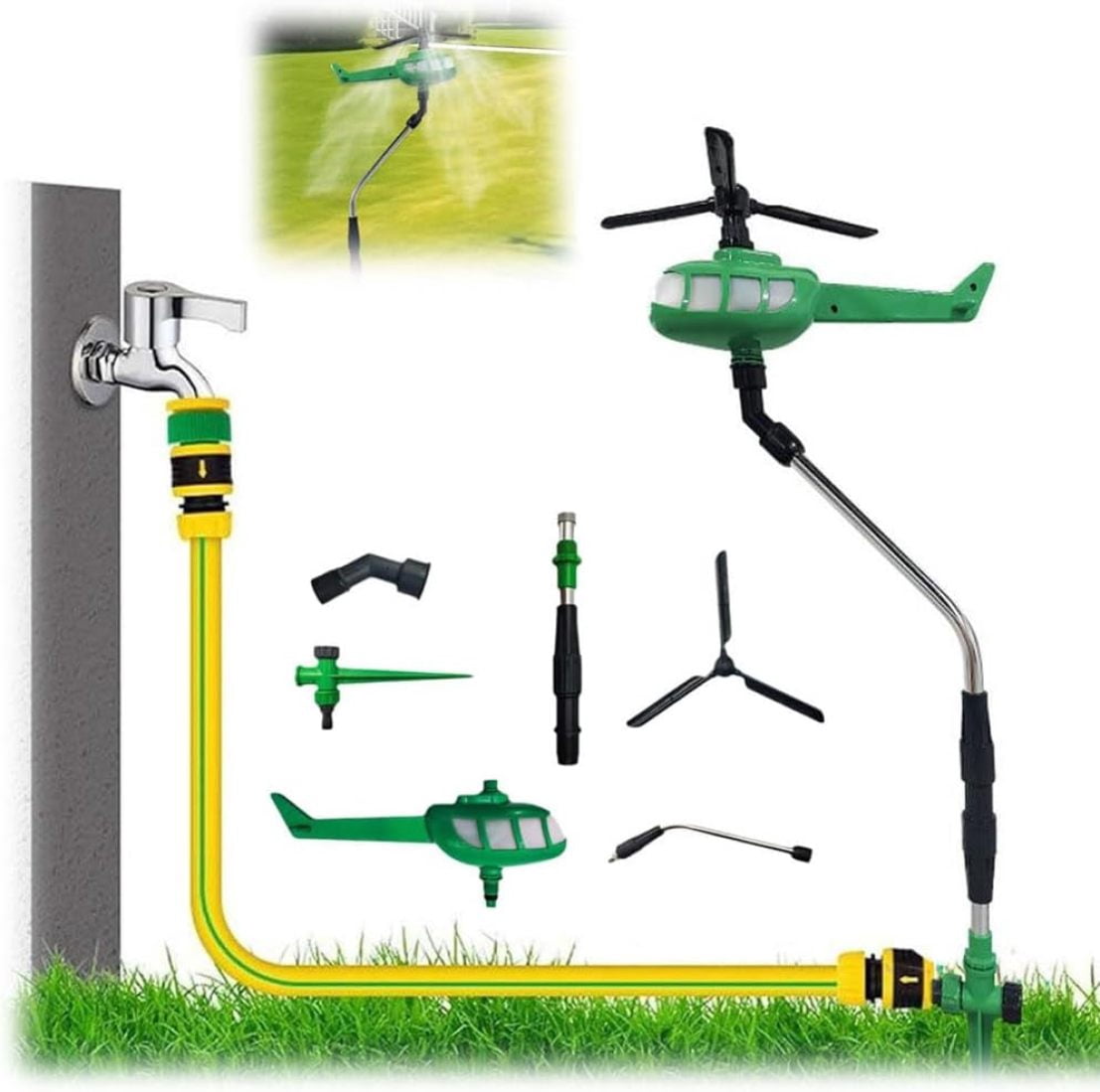 Helicopter Lawn Water Sprinkler,2025 New Upgraded Rotating Helicopter ...