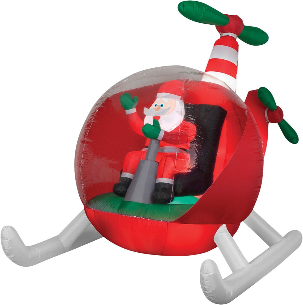 Helicopter Santa Airblown Christmas Decoration - Walmart.com
