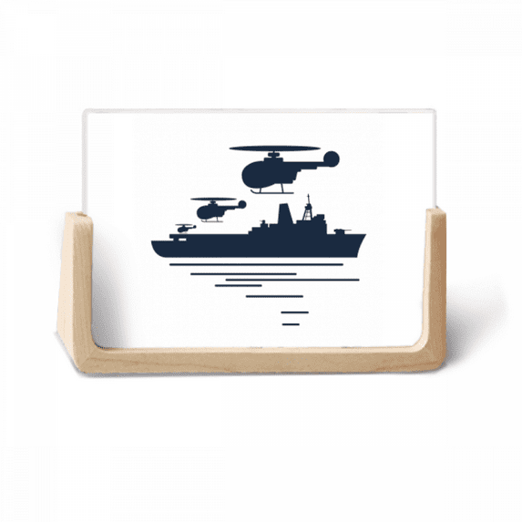 Helicopter Ship Wave Military Photo Wooden Photo Frame Tabletop Display ...