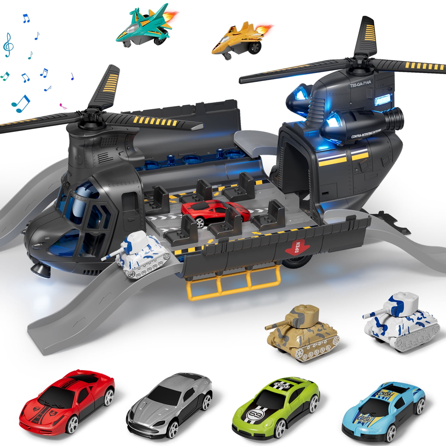 Helicopter Toys for Boys, Helicopter Toys Set with Light & Sound ...