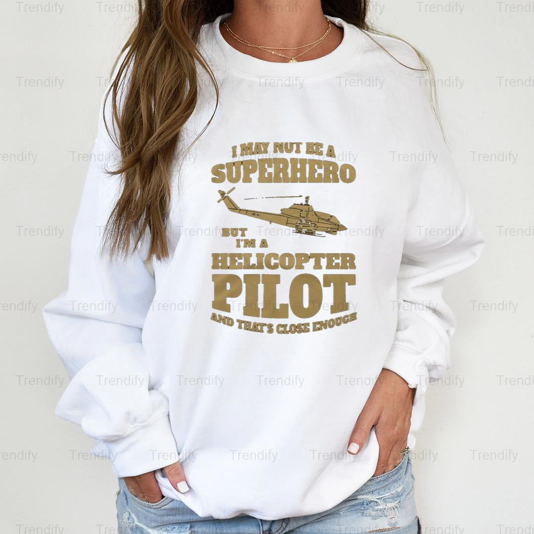 Helicopter Vintage Birthday Gift Pilot Retro Graphic Unisex Sweatshirt ...