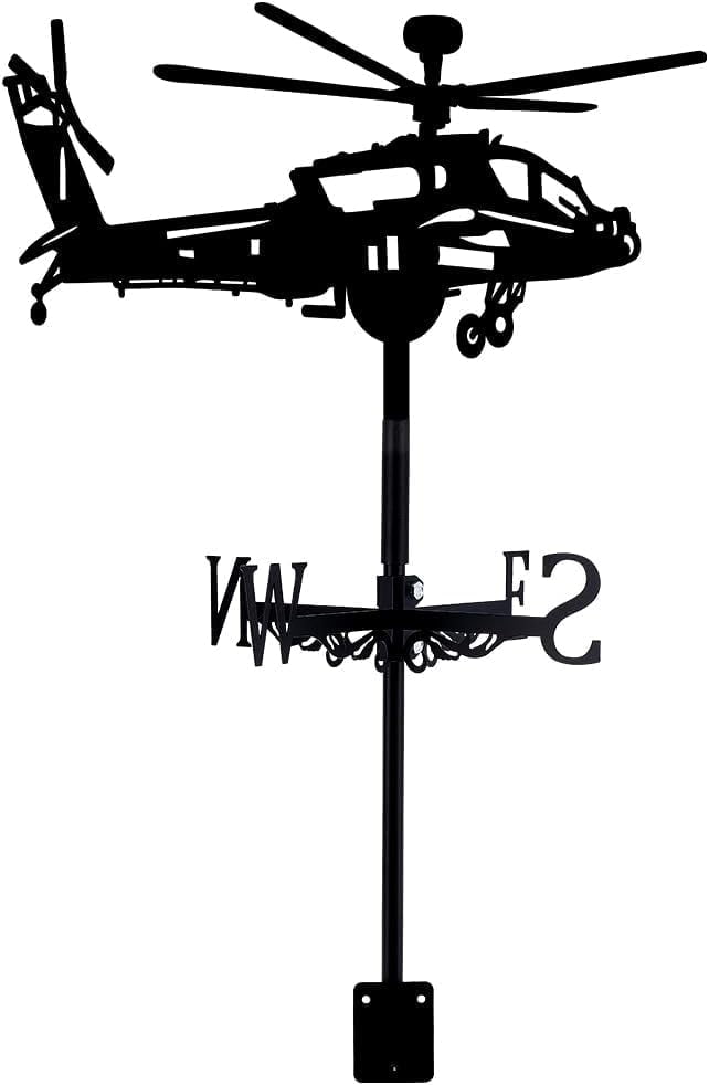 Helicopter Weathervane Wrought Iron Wind Vane Flight Metal Weather Vane ...