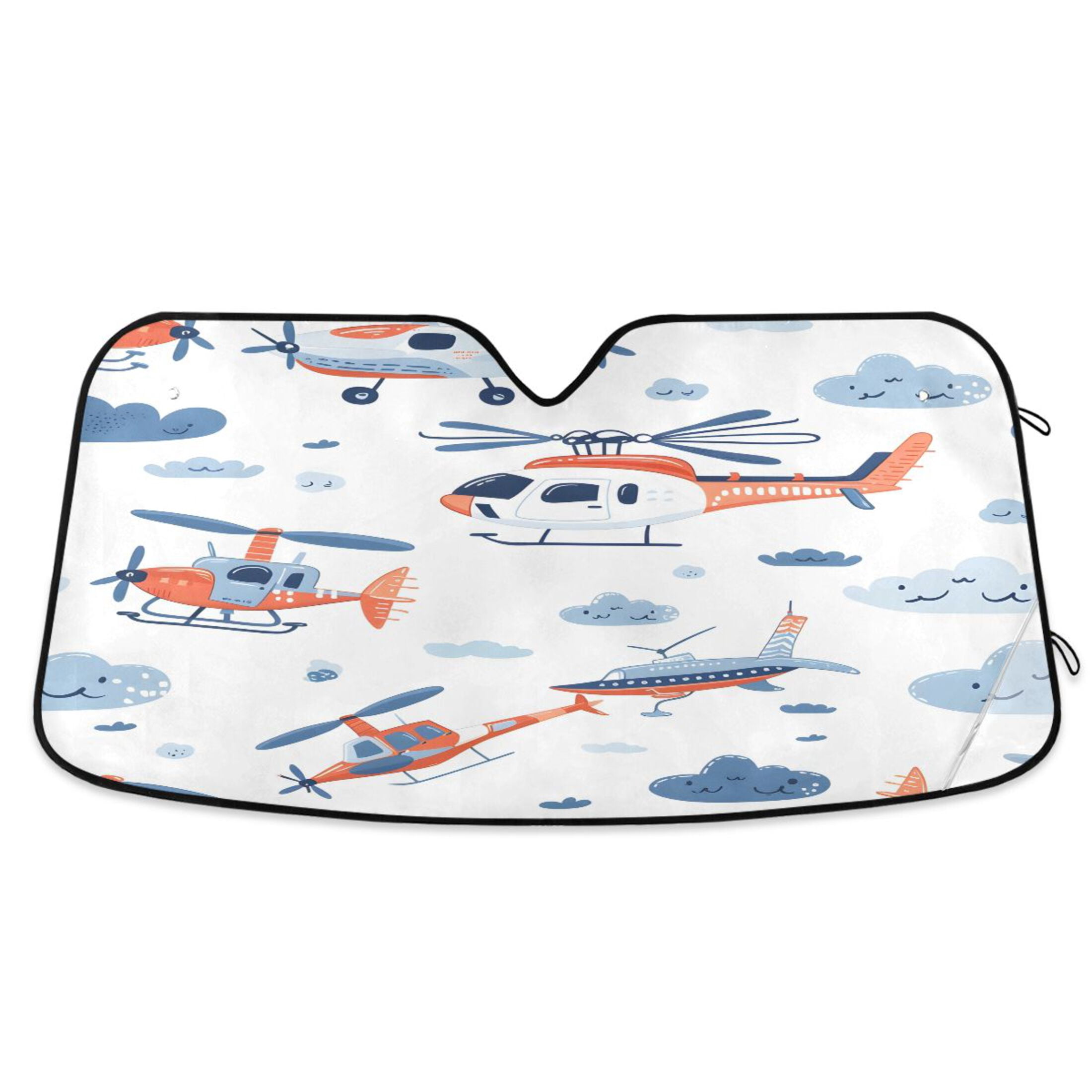 Helicopters Clouds Cartoon Cute Windshield Sun Shade Automobile Visor ...