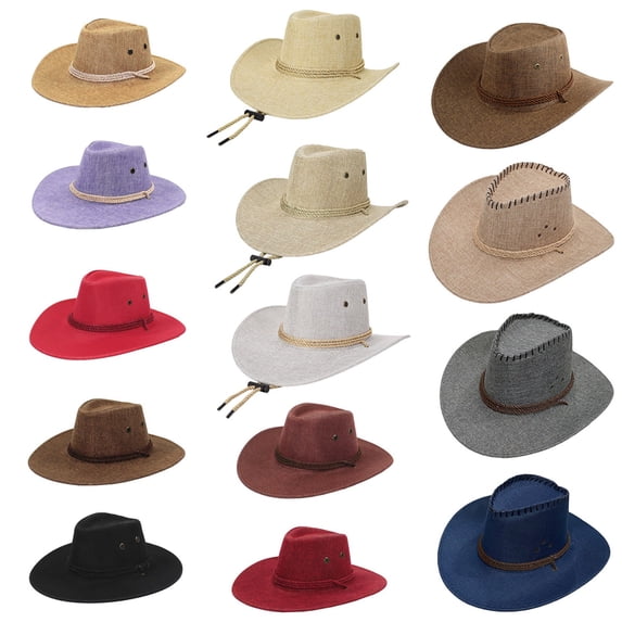 Helii Cowboy Hat for Men Western Hat Wide Brim Cattleman Felt Hat ...