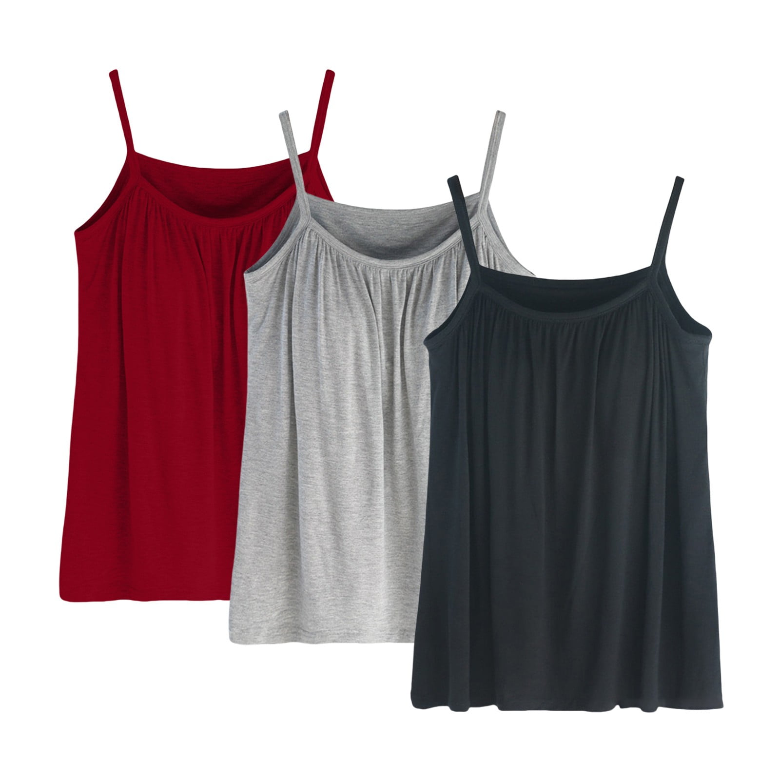 Helii Womens 3 Pack Tank Tops with Built in Bra Sleeveless Shirts ...