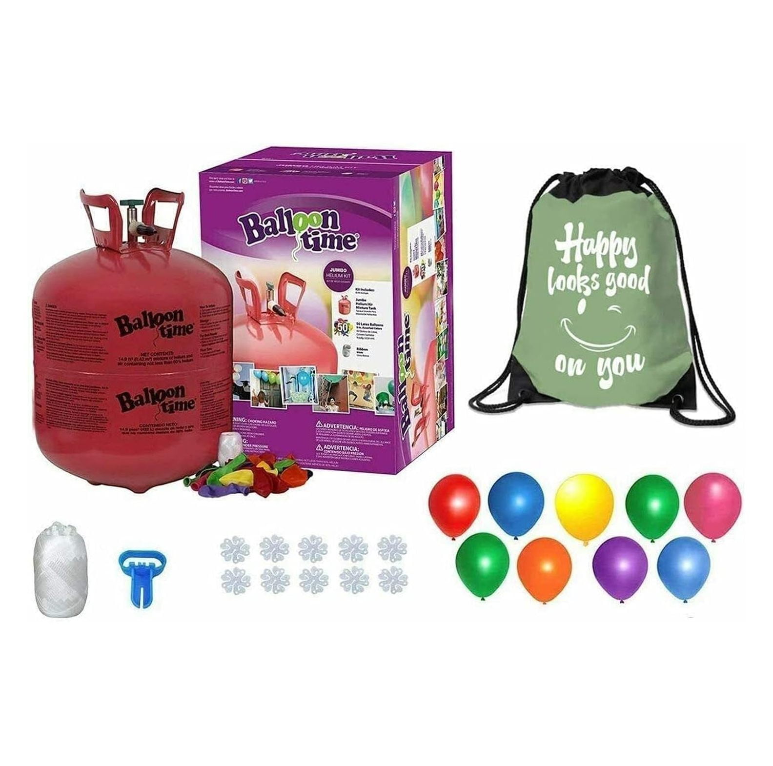 Helium for Balloons At Home, 14.9 Cu Ft Helium Balloon Pump Kit with 50 ...