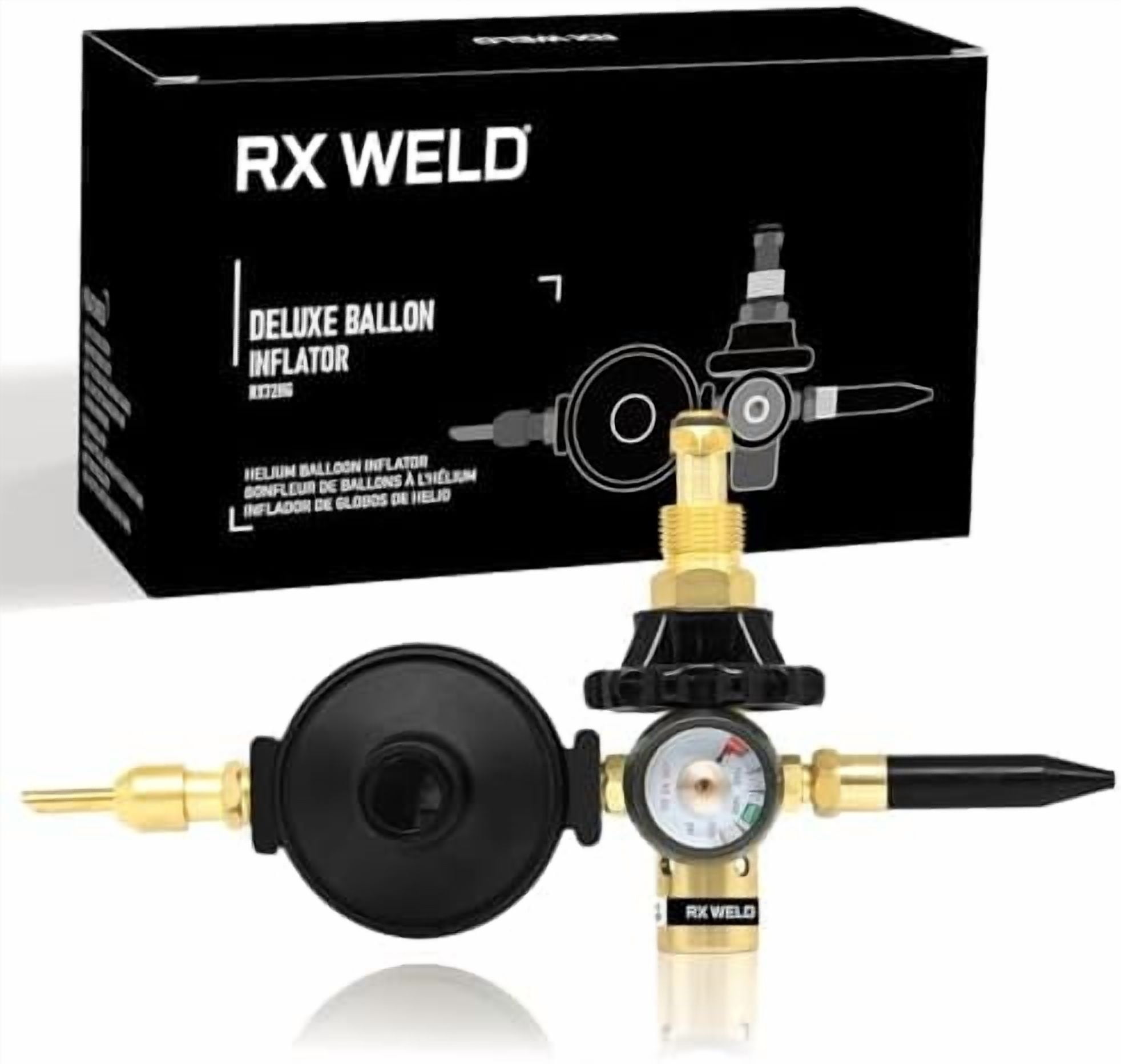 Helium Tank Regulator Latex Balloon Filler Valve, CGA-580 Tank, Dual ...