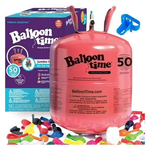 Helium for Balloons At Home, 14.9 Cu Ft Helium Balloon Pump Kit with 50 ...