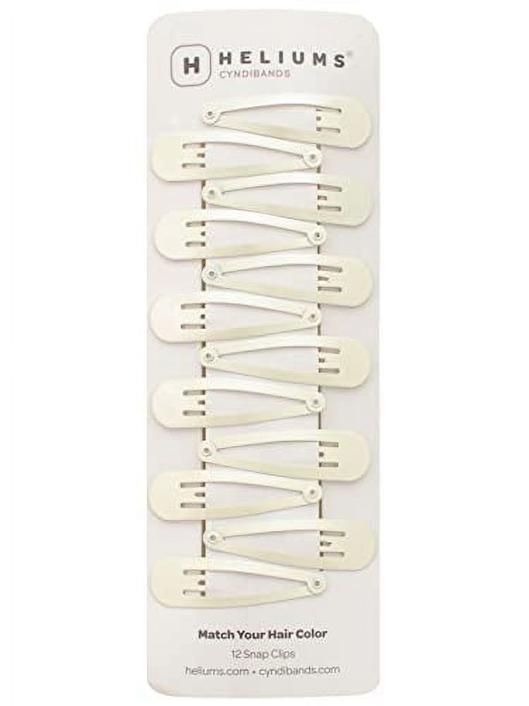 Heliums 2 Inch Snap Clips, Platinum Off-White Metal Hair Barettes for ...