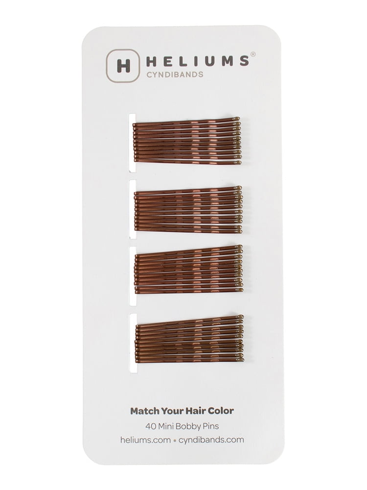 Heliums Mini Bobby Pins - Brown - 40 Pack, 1.5 Inch Small Hair Pins For ...