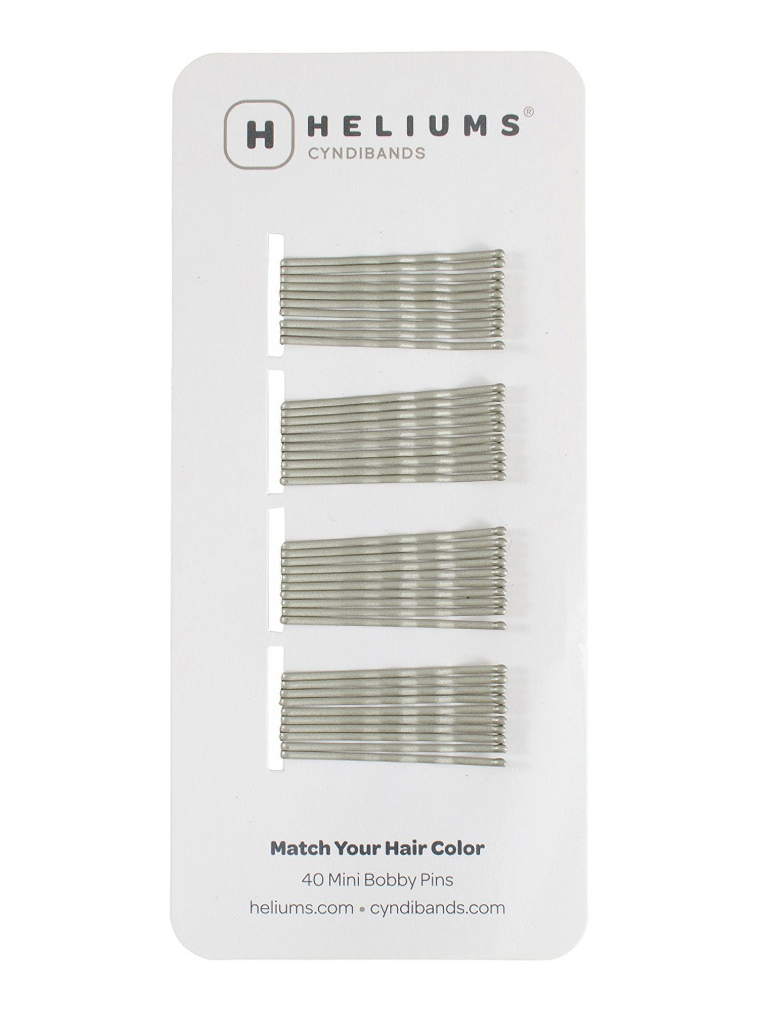 Heliums Mini Bobby Pins - Gray - 40 Pack, 1.5 Inch Small Hair Pins For ...