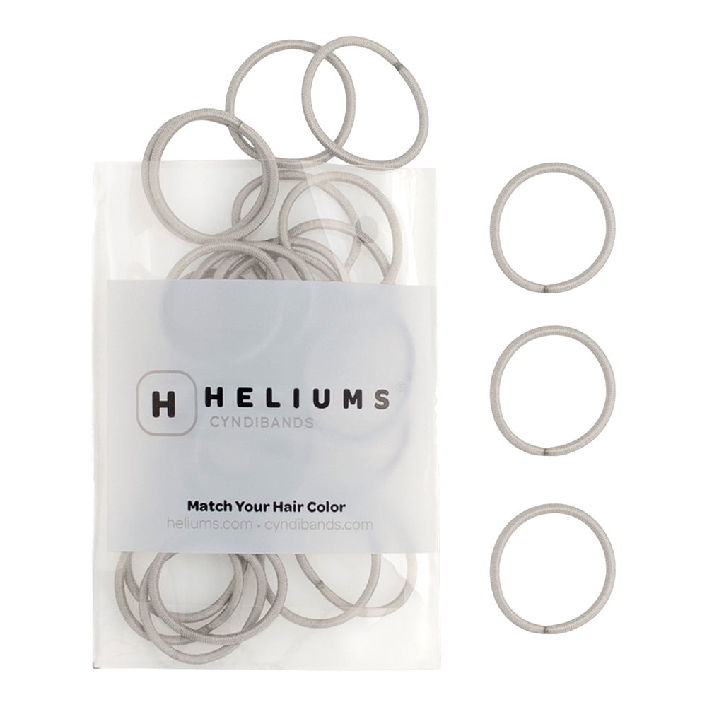 Heliums Small Hair Ties - Light Gray - 1 Inch Hair Bands, 2mm Hair ...