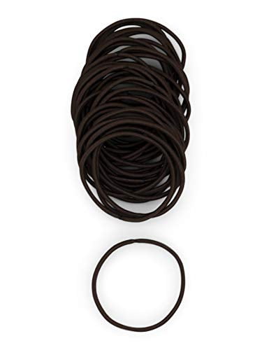 Heliums Thin Hair Elastics - Dark Brown - 2mm Hair Ties for Fine Hair ...