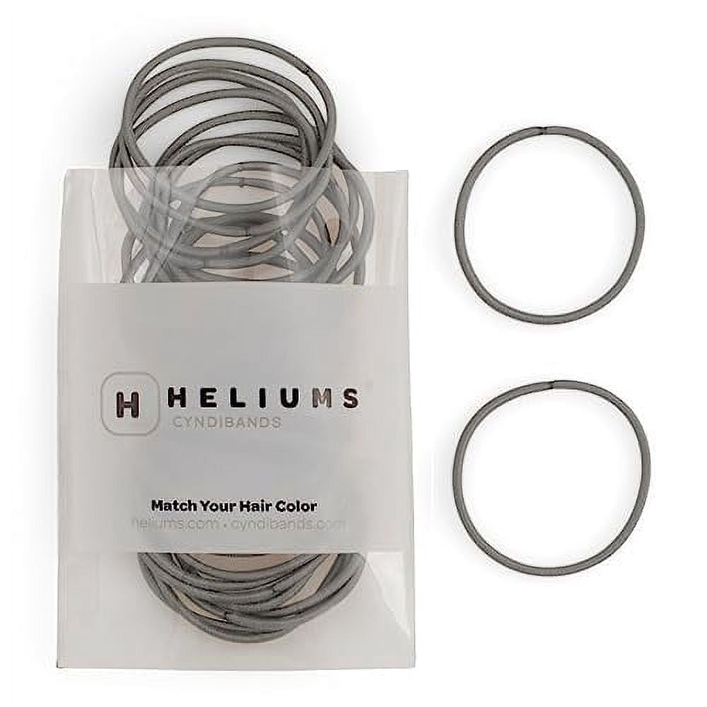 Heliums Thin Hair Elastics - Gray - 2mm Hair Ties for Fine Hair, 40 ...
