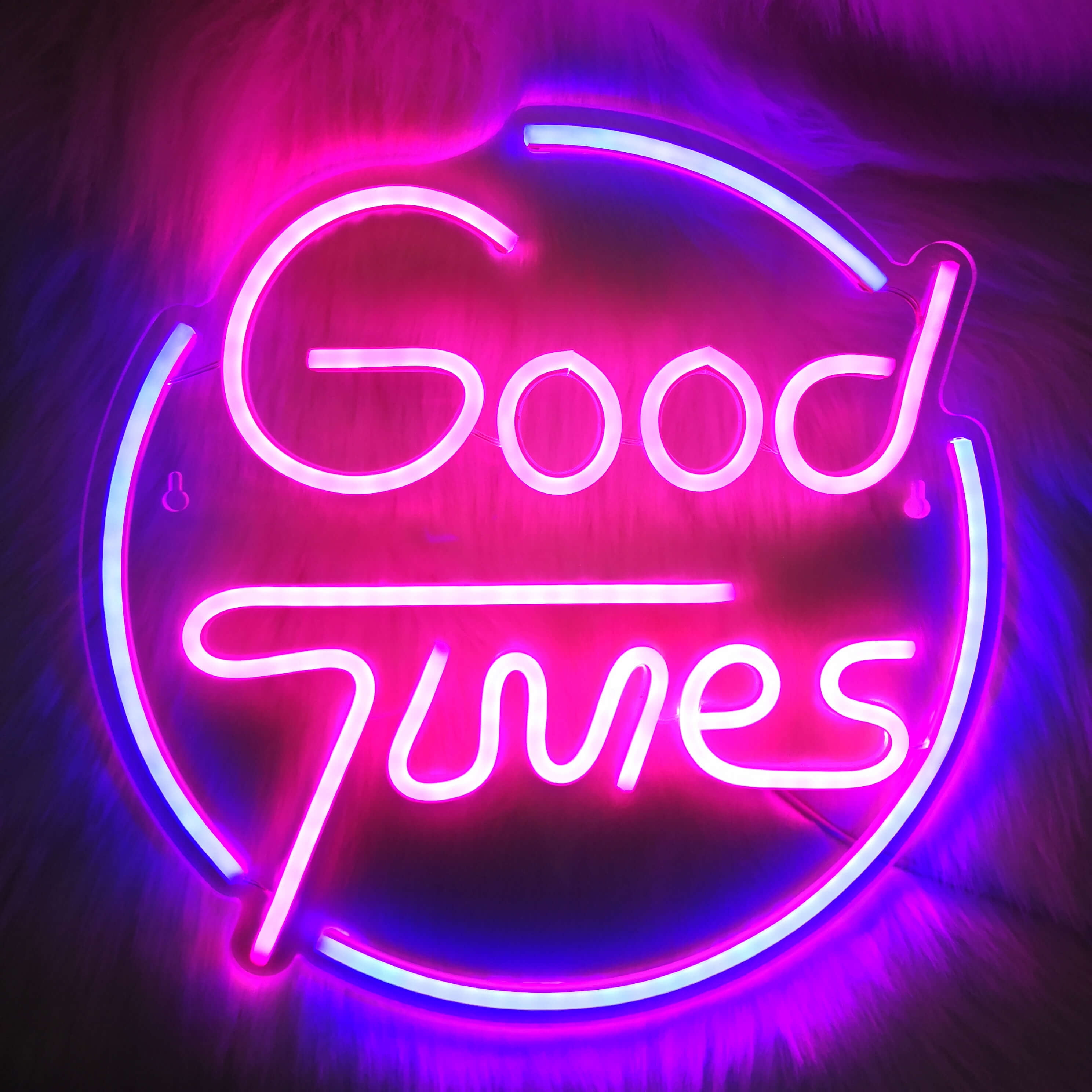 Heliwey Neon Signs Good Times LED Acrylic Sign Blue Pink Neon Light LED ...