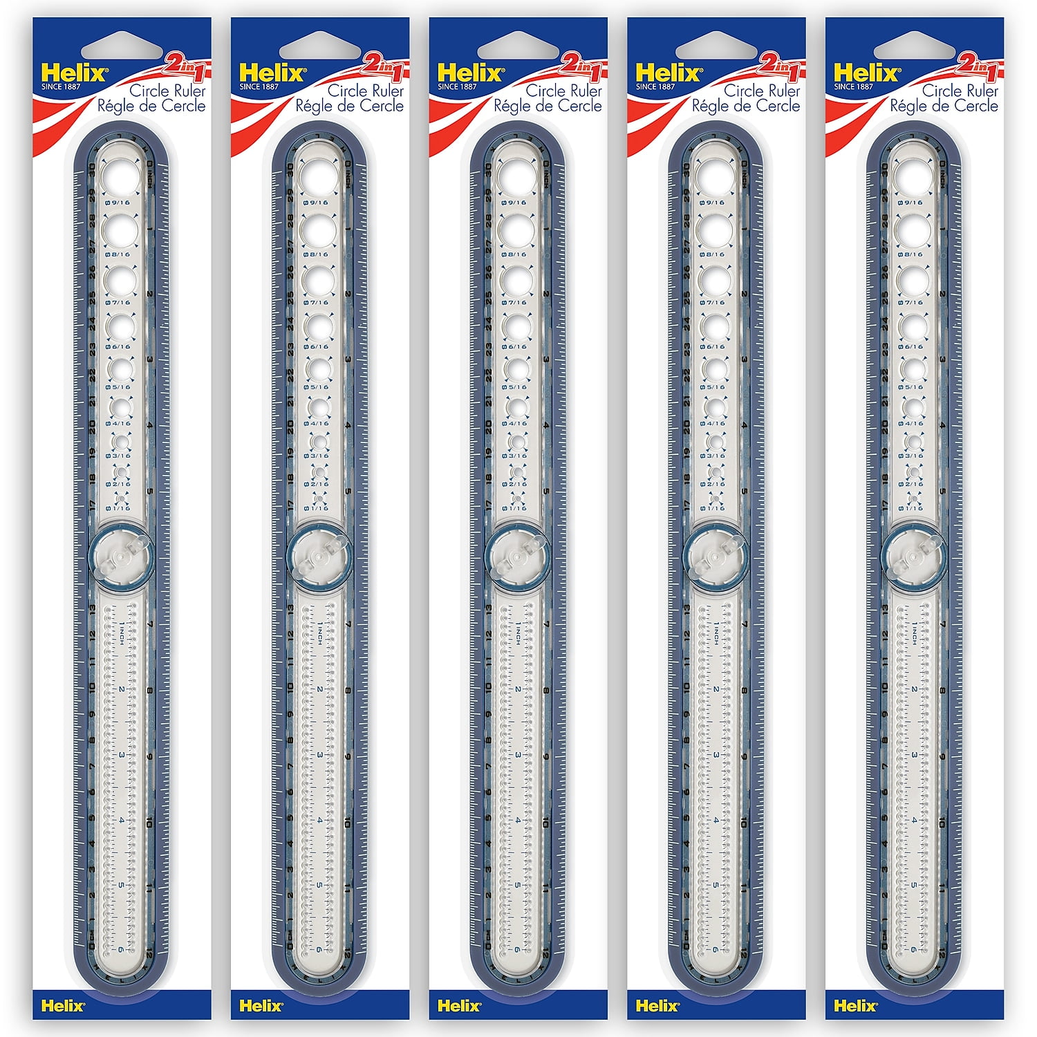 Helix 2-in-1 Circle Ruler Measuring & Compass Tool 12" / 30cm, Pack of ...