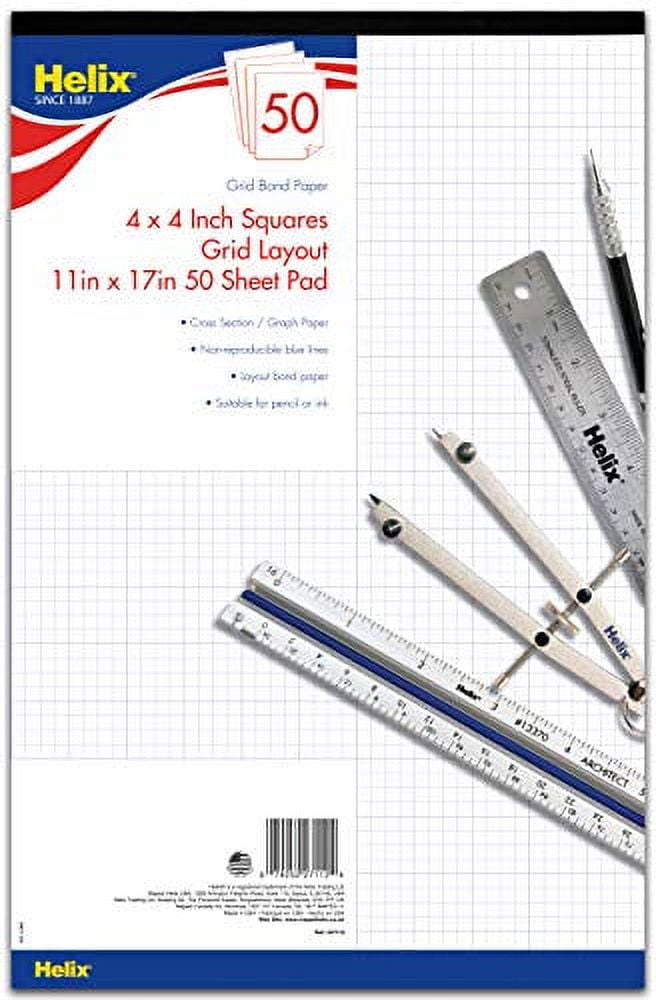 Helix Graph Bond Paper Pad - 11" x 17", 4 x 4 - Walmart.com