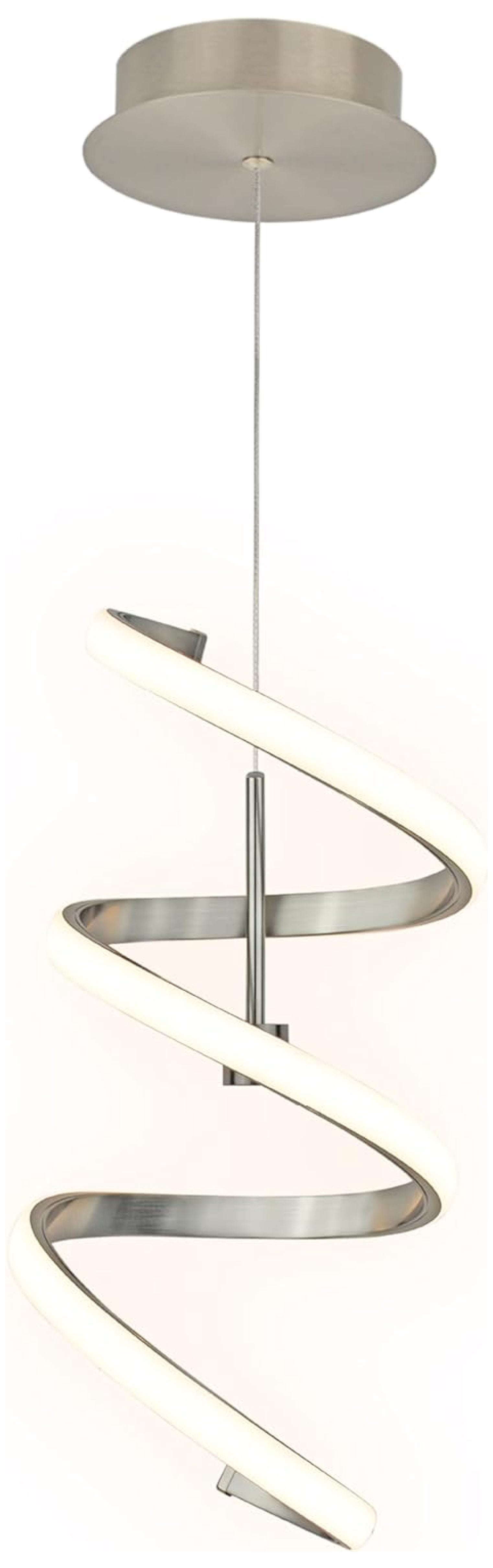 Helix LED Pendant Light Brushed Spiral, Dimmable 950 Lumens 3000K, 17W ...