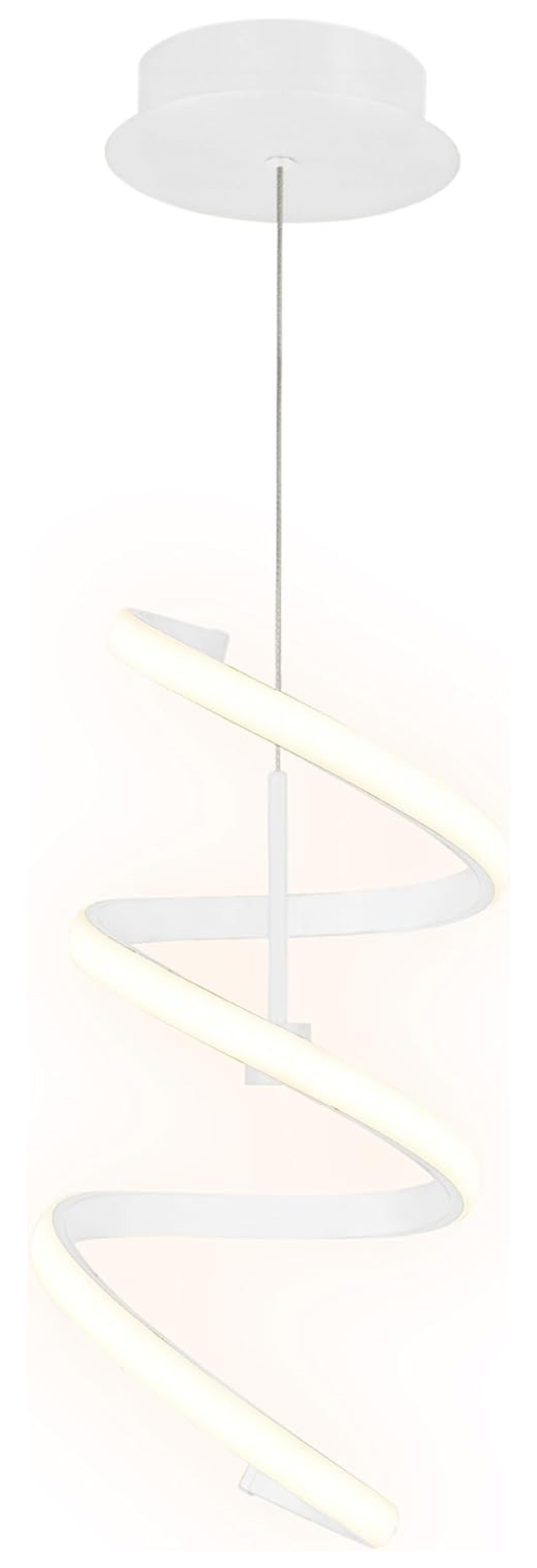 Helix LED Pendant Light Matte White Spiral, Dimmable 950 Lumens 3000K ...