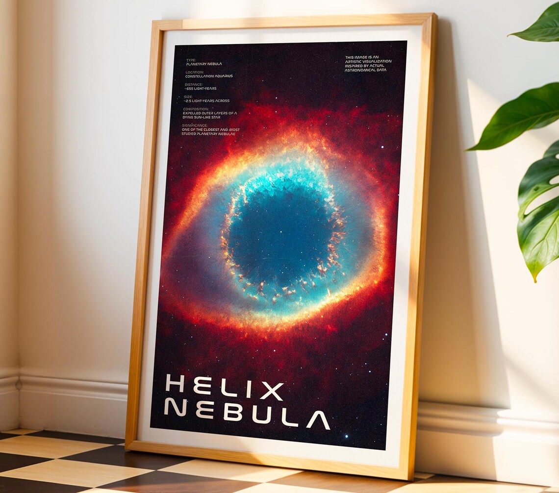 Helix Nebula Cosmic Eye Print, Space Wall Art, Stunning Astronomy Fans ...