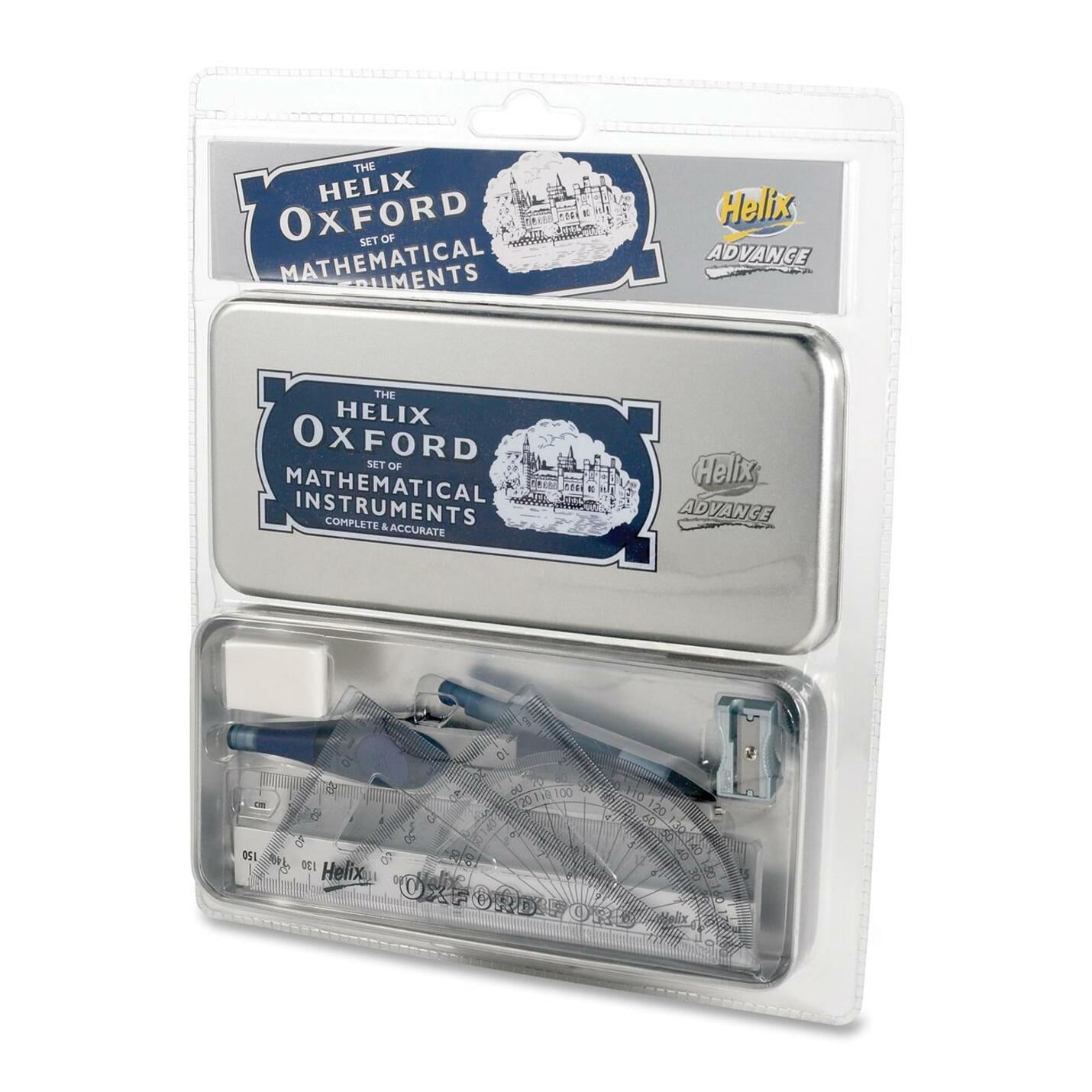 Helix Oxford Advanced Math Geometry School Kit, Metal Compass Box for ...