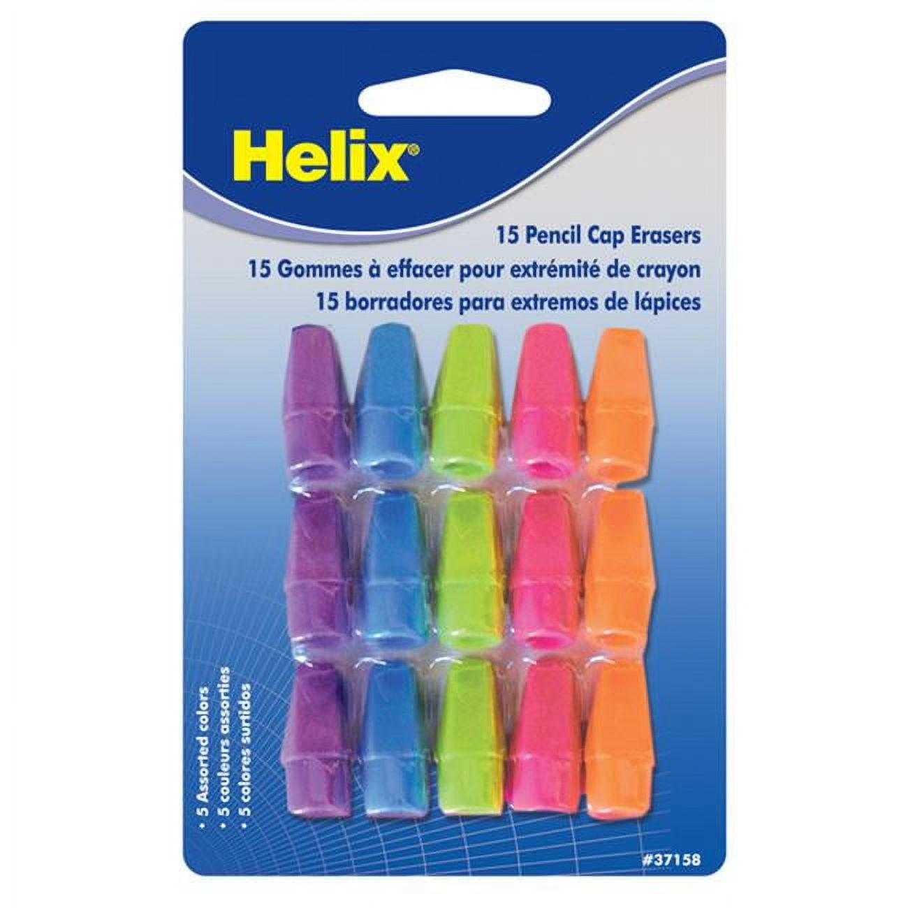 Helix Pencil Cap Erasers - School Supplies Pack, Latex Free, Assorted ...