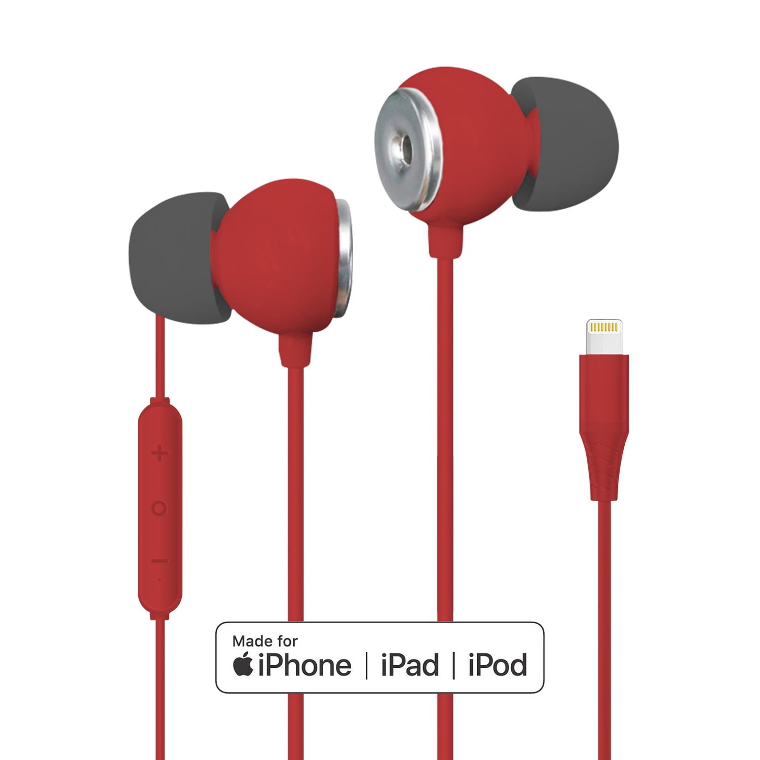 Helix Lightning Earbuds, Red, Built-In Mic for iOS Devices - Walmart.com