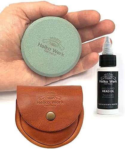 Helko Werk Axe Sharpener - Dual Grit Stone - 120 Coarse / 320 Fine - Tool Hatchet Sharpener ...