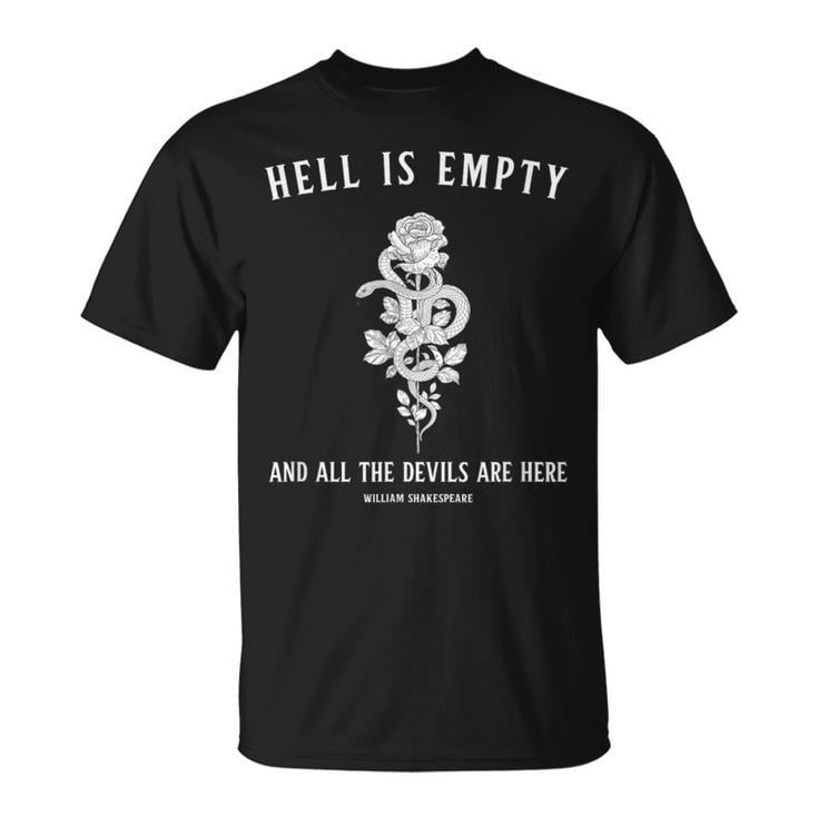 Hell Is Empty Shakespeare T-Shirt – Goblincore Fairy Goth Grunge Shirt, Dark Aesthetic Snake Tee ...