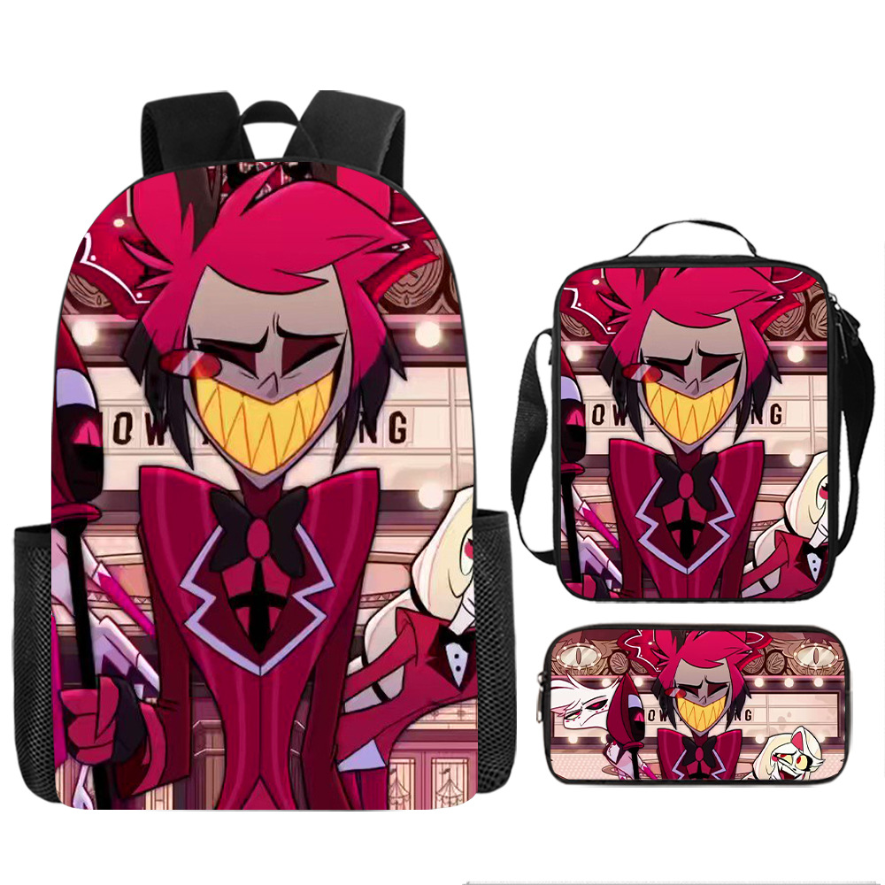 Hell Hotel Hazbin Hotel Backpack Cartoon Bag Three-Piece Set Backpack ...