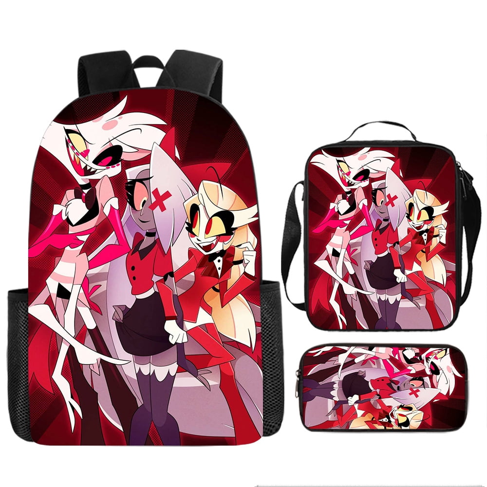 Hell Hotel Hazbin Hotel Backpack Cartoon Bag Three-Piece Set Backpack ...