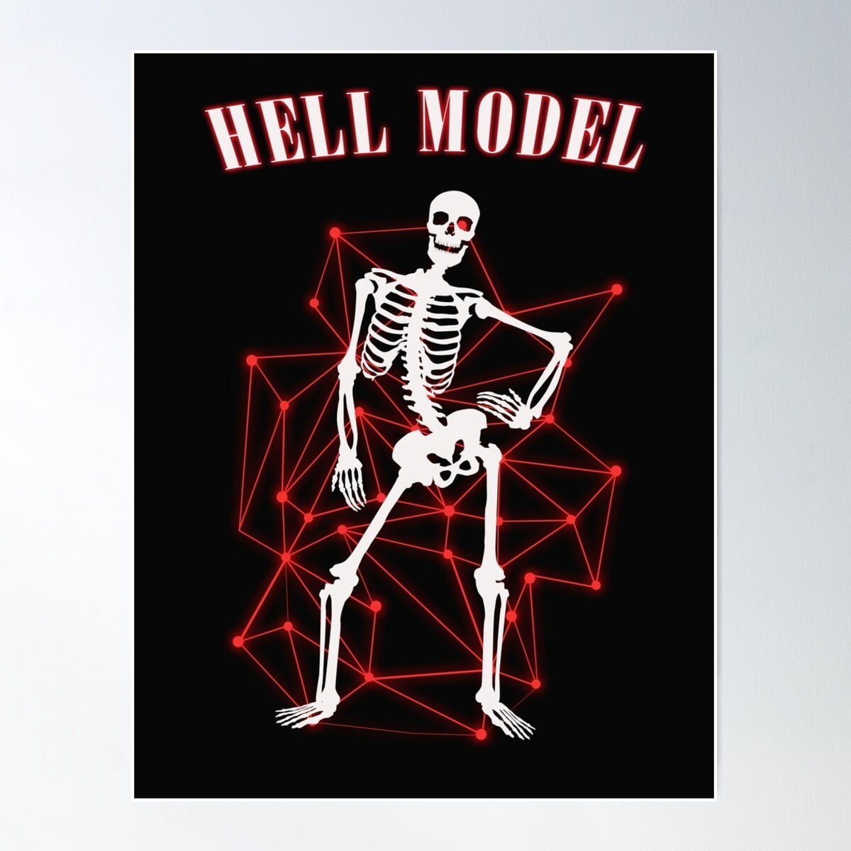 Hell Model Skeleton Poster Wall Art, Modern Wall Decor For Living Room ...