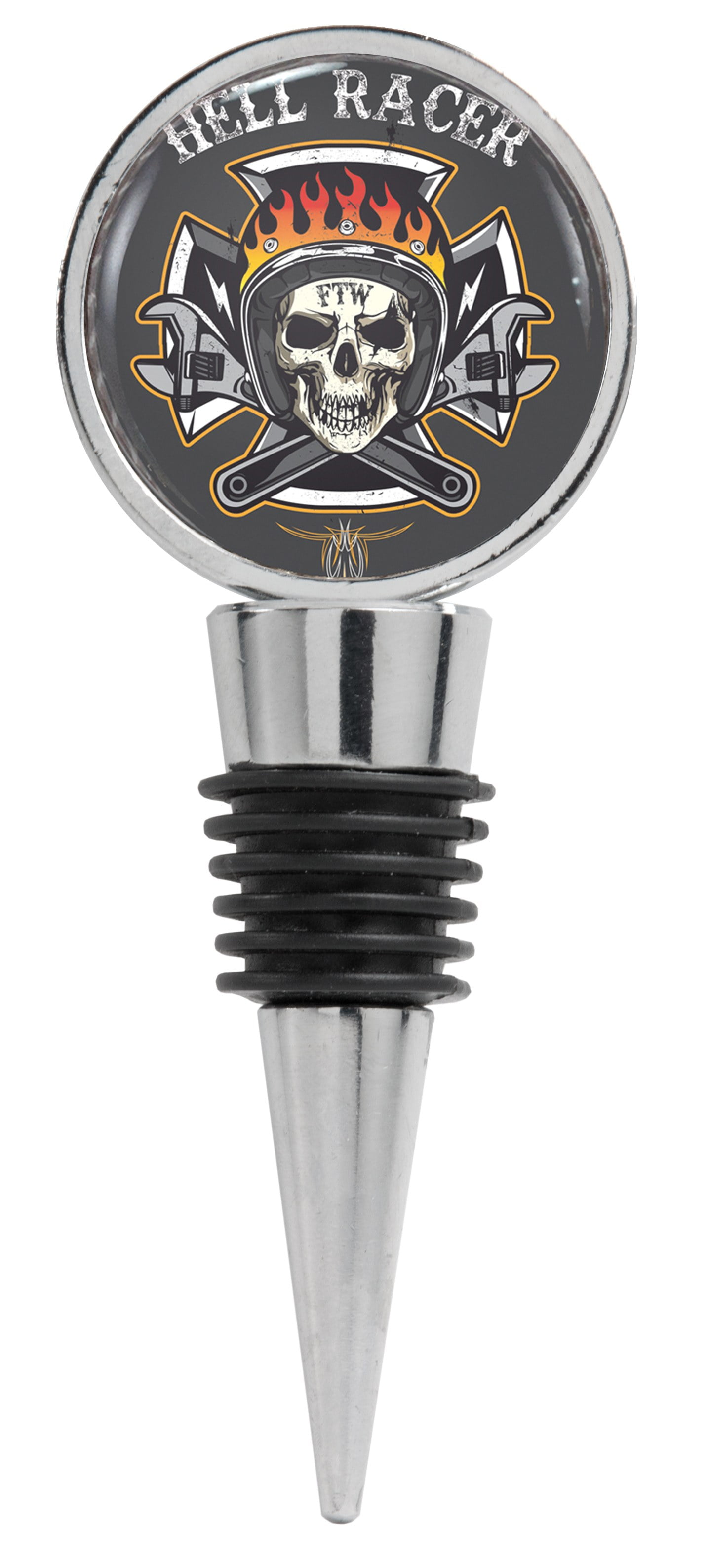 Hell Racer Text Illustration for Motorcycles with Skull and Crossed ...