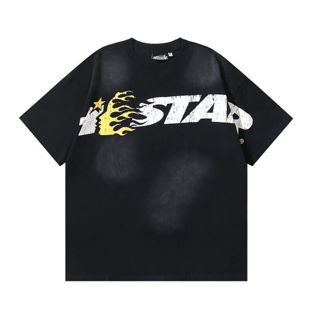 Hell Studios star Gel Sport Logo tee men's cotton washed short sleeved T-shirt美国本地烫画 - Walmart.com