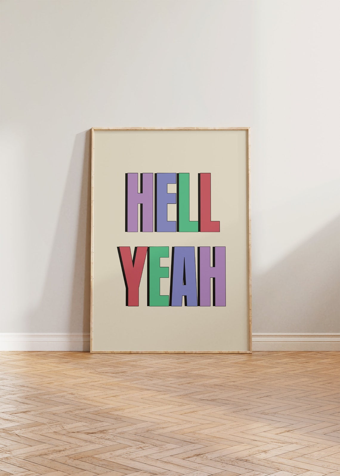 Hell Yeah Print Bold Print, Funny Typography Print, Hell Yeah Colourful ...