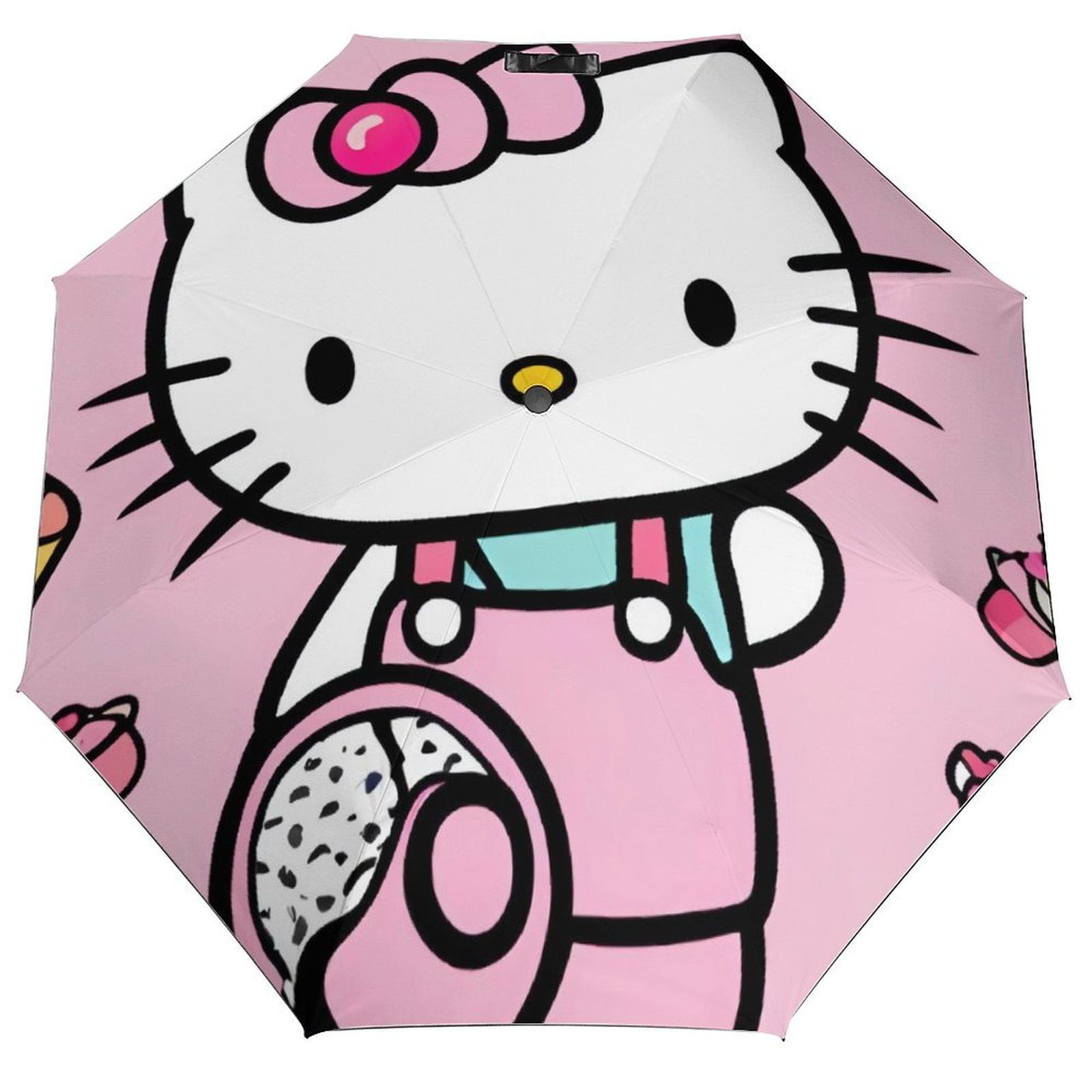 Hell-okitty 3 Fold Auto Umbrella Compact Travel Umbrella, Mini ...