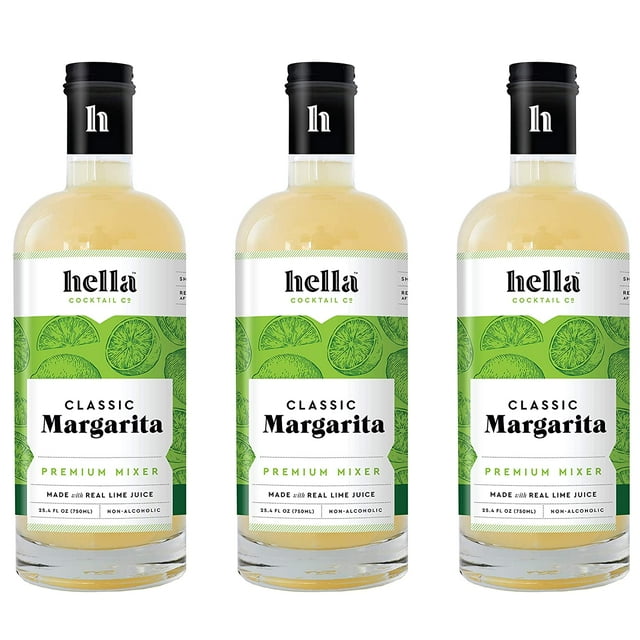 Hella Cocktail Co. Classic Margarita Premium Cocktail Mixers, 750ml (3 ...