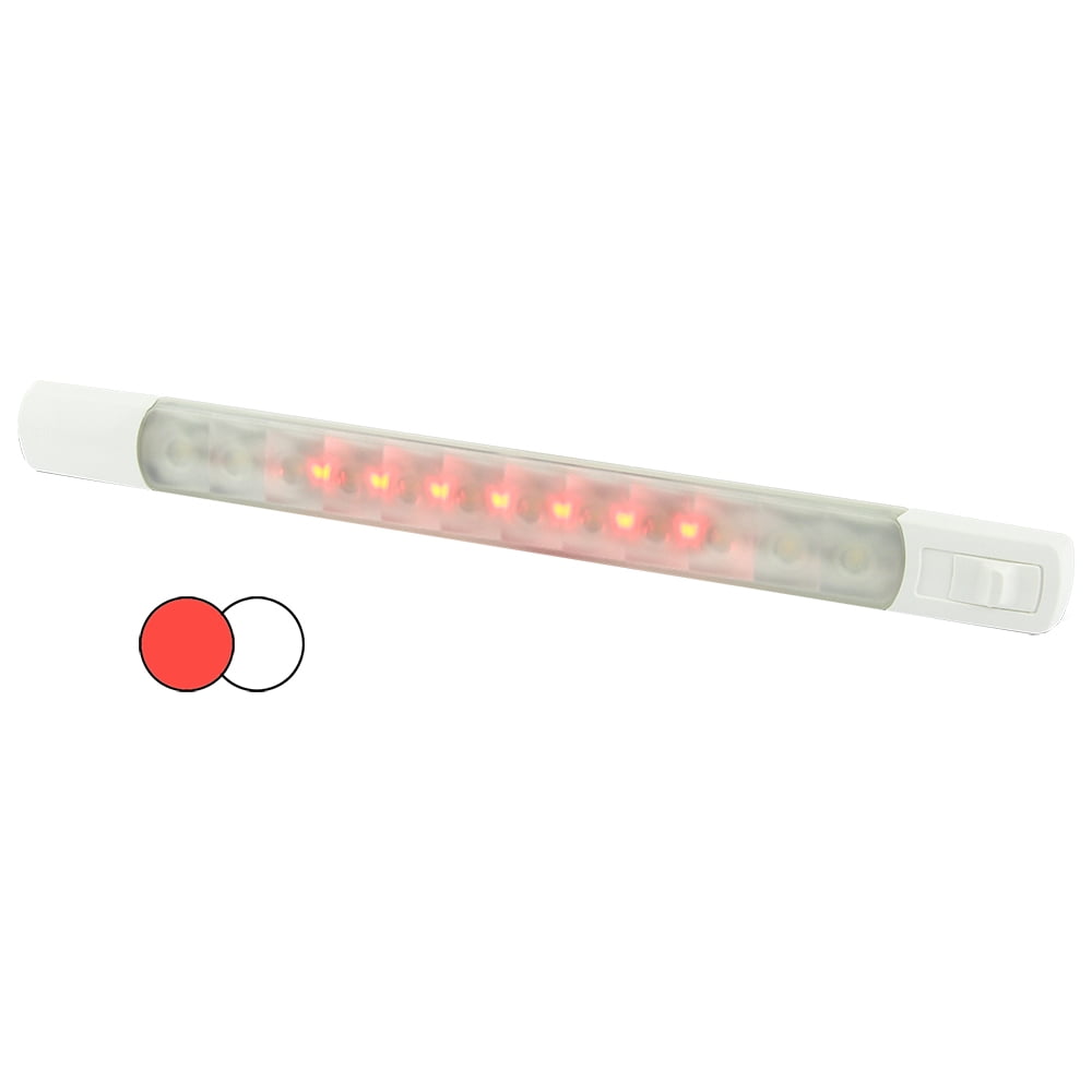 Hella Marine Surface Strip Light w/Switch - White/Red LEDs - 12V ...