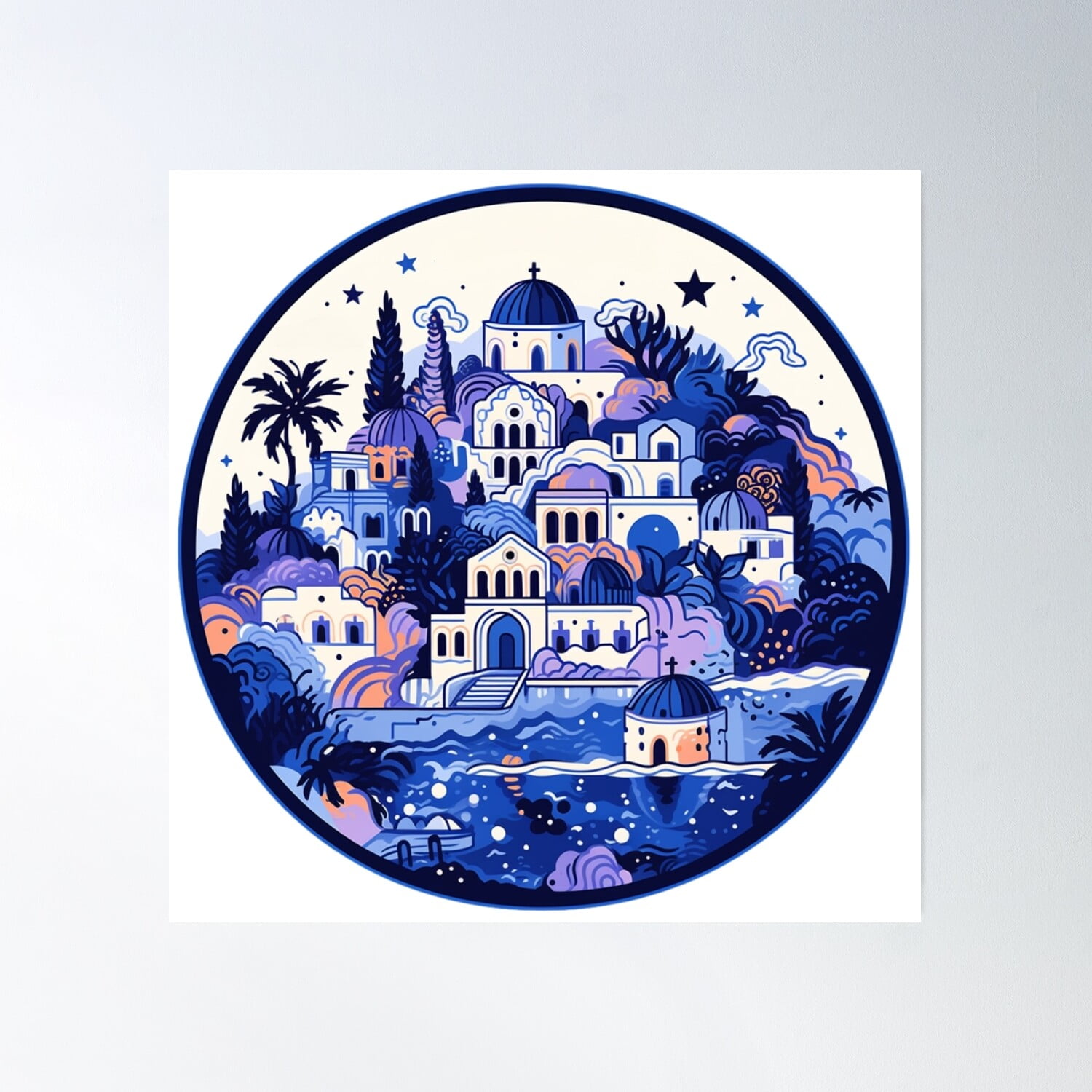 Hellas Greece Poster Wall Art, Modern Wall Decor, 30x30 UNFRAMED ...