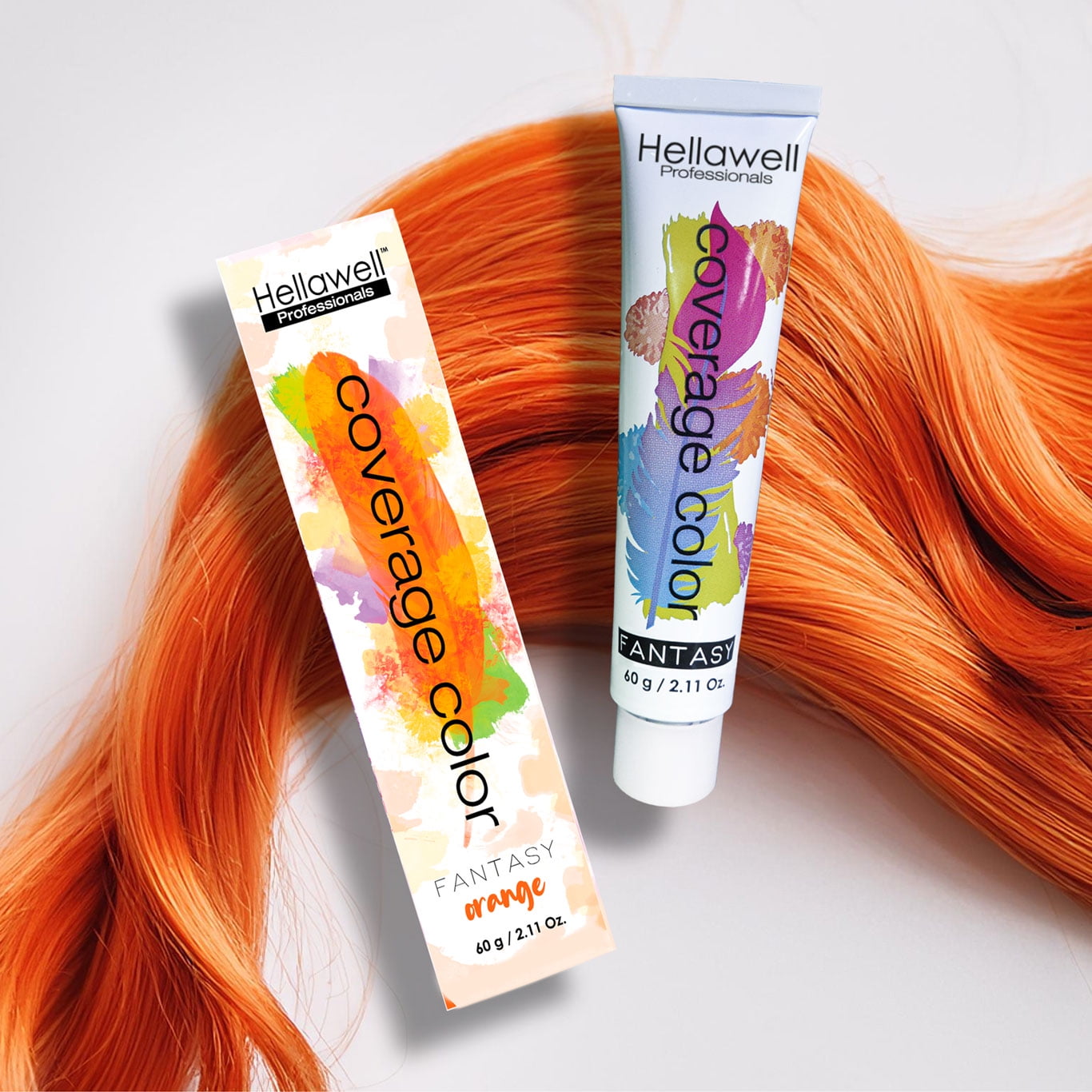 Hellawell Professional Hair Dye. Coverage Fantasy Orange 2.11oz ...