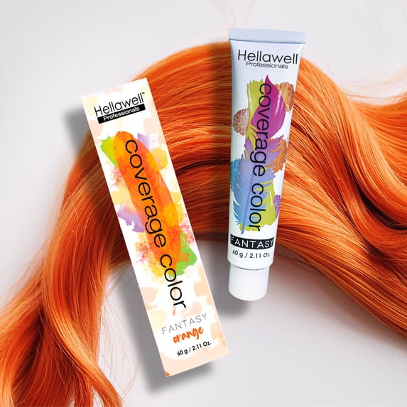 Hellawell Professional Hair Dye. Coverage Fantasy Orange 2.11oz ...