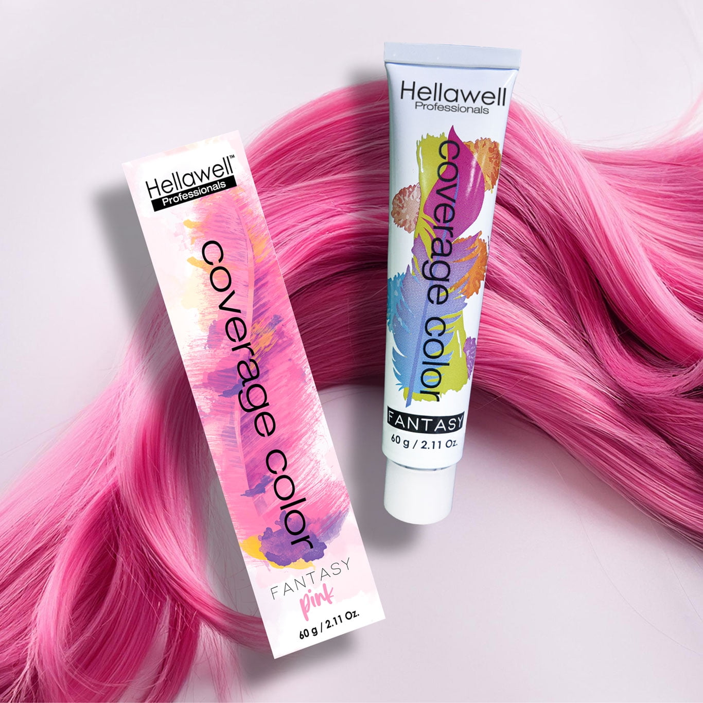 Hellawell Professional Hair Dye. Coverage Fantasy Pink 2.11oz - Walmart.com