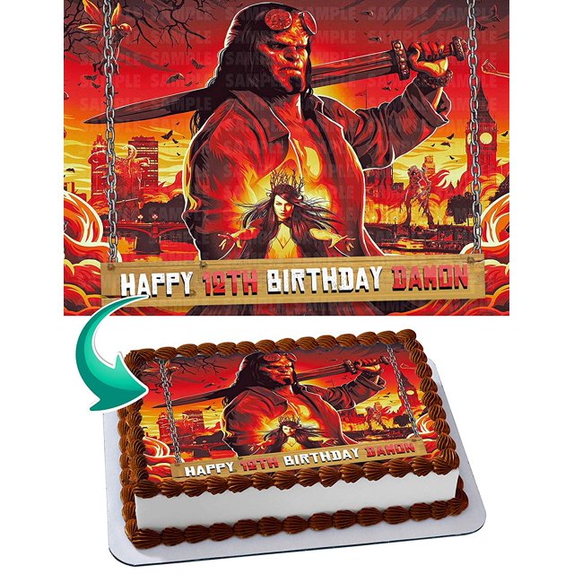 Hellboy Edible Cake Image Topper Personalized Birthday Party 1/4 Sheet ...
