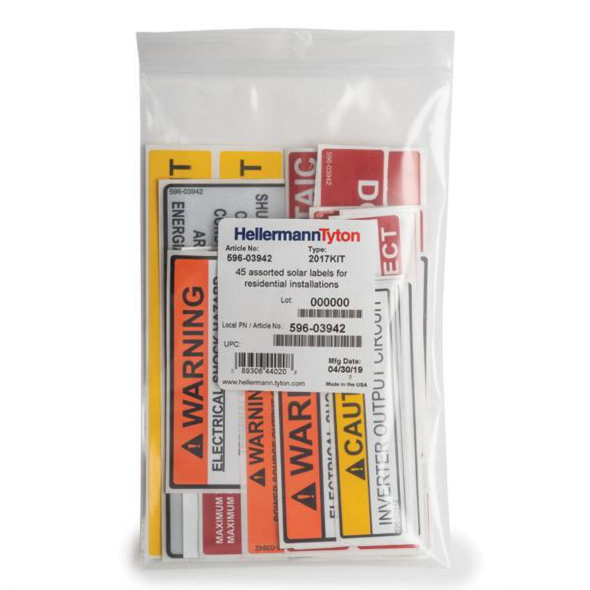 Hellermann 596-03942 NEC-2017 Solar Label Value Pack Label - Walmart.com