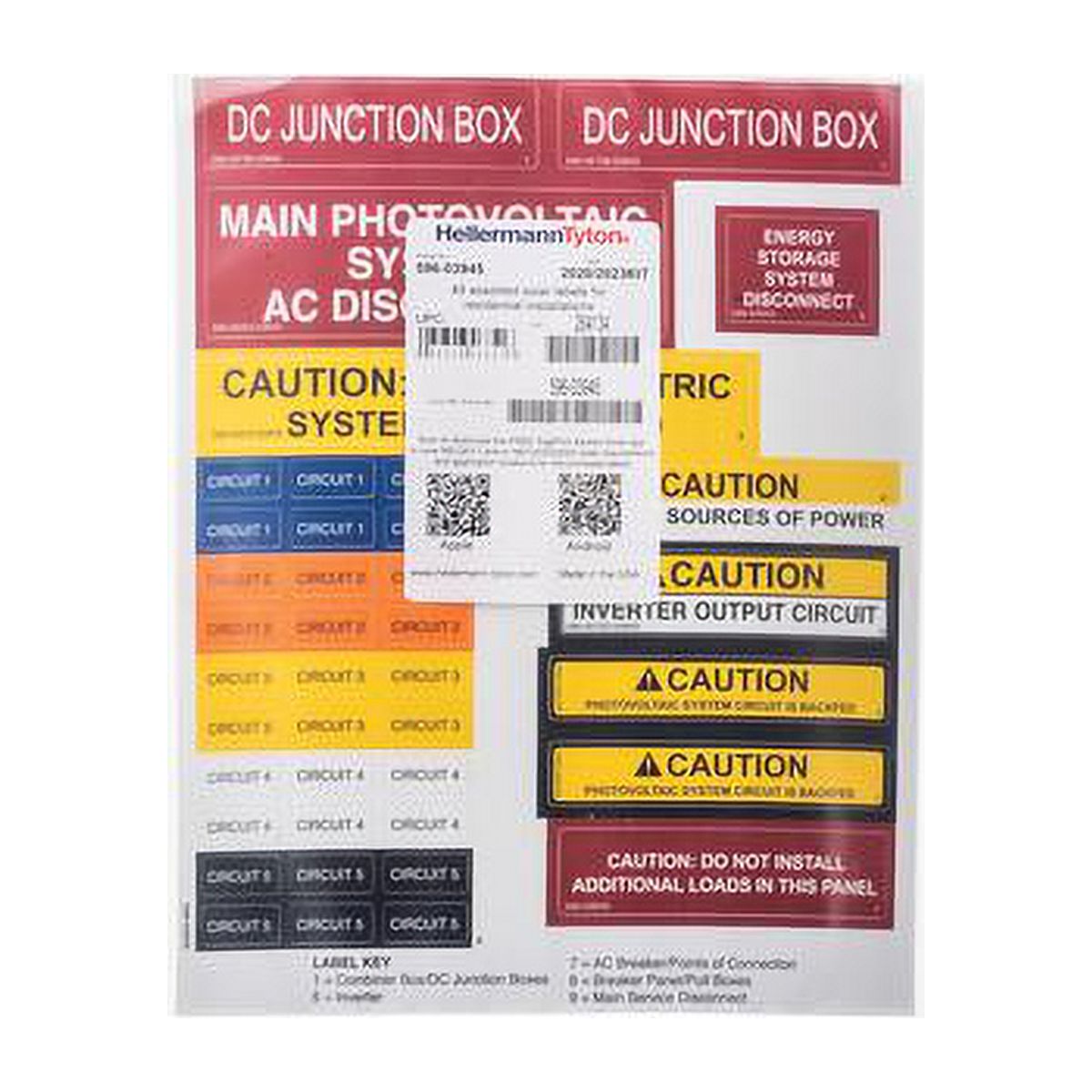 Hellermann 596-03945 Solar Label Value Pack, NEC 2020, Red/Orange ...